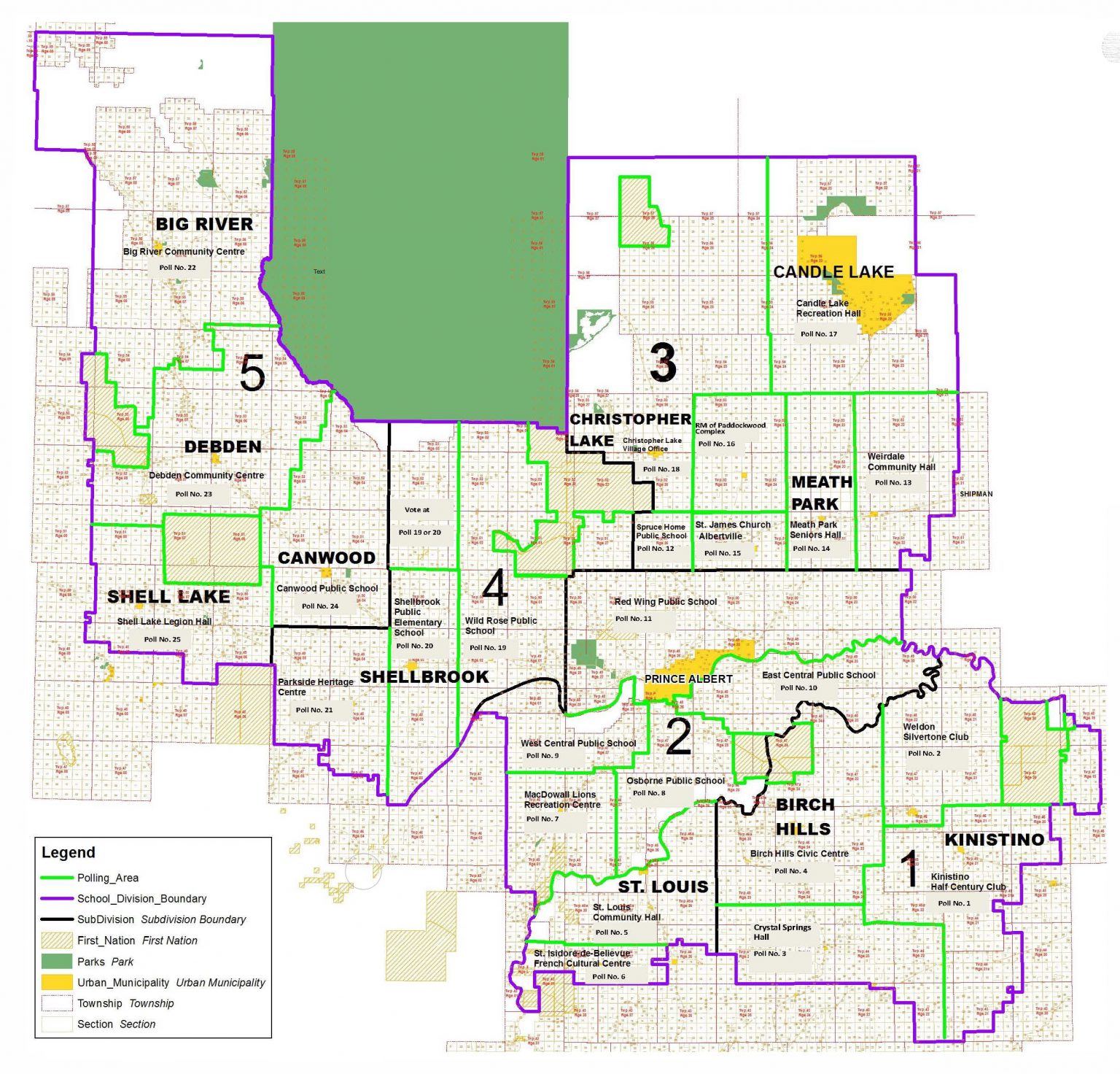Election Maps – Saskatchewan Rivers Public School Division No.119